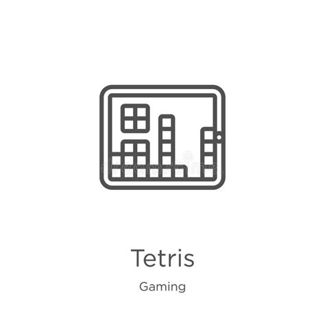 Tetris Icon Vector From Gaming Collection Thin Line Tetris Outline Icon Vector Illustration