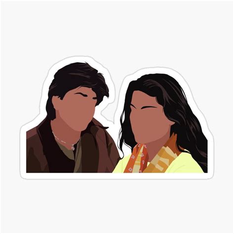 Ddlj Simran And Raj Sticker By Bollywood Film Posters Vintage Minimalist