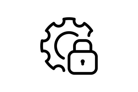 Gear And A Padlock Icon Representing Security Settings System Configuration Protection And