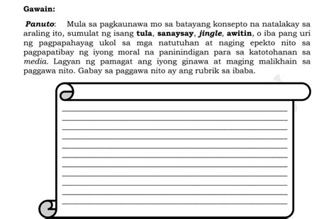 Gawain Panuto Mula Sa Pagkaunawa Mo Sa StudyX