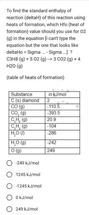 Solved To Find The Standard Enthalpy Of Reaction Deltah Of