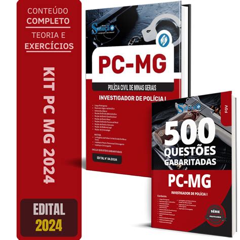 Kit Apostila PC MG 2024 Investigador de Polícia 1 Testes Shopee Brasil