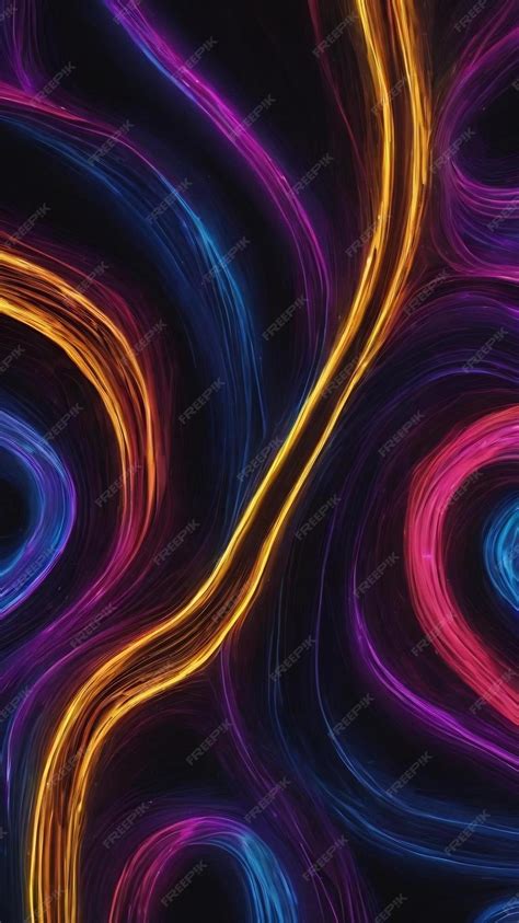 Premium Photo Abstract Neon Art On Black Background Neural Network Generated Art