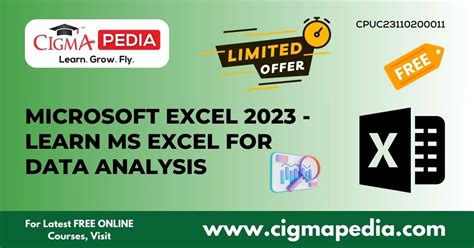 Microsoft Excel 2023 Learn Ms Excel For Data Analysis Cigma Pedia