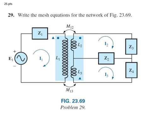 Solved Write The Mesh Equations For The Network Of Fig Chegg