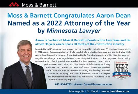 Moss And Barnett Pa Is Pleased To Congratulate Aaron Dean Who Was