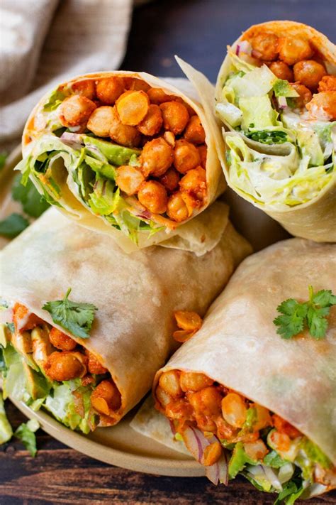 Buffalo Chickpea Ranch Wraps This Savory Vegan