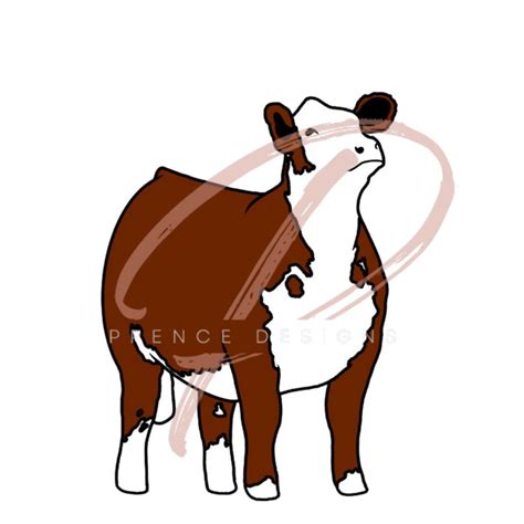 Hereford Heifer Digital Graphic Etsy