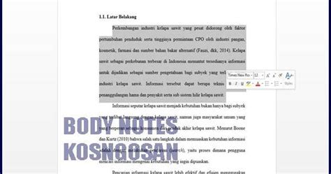 Contoh Body Note