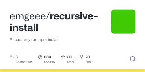 GitHub Emgeee Recursive Install Recursively Run Npm Install