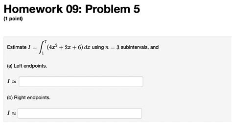 solved homework 09 problem 5 1 point estimate