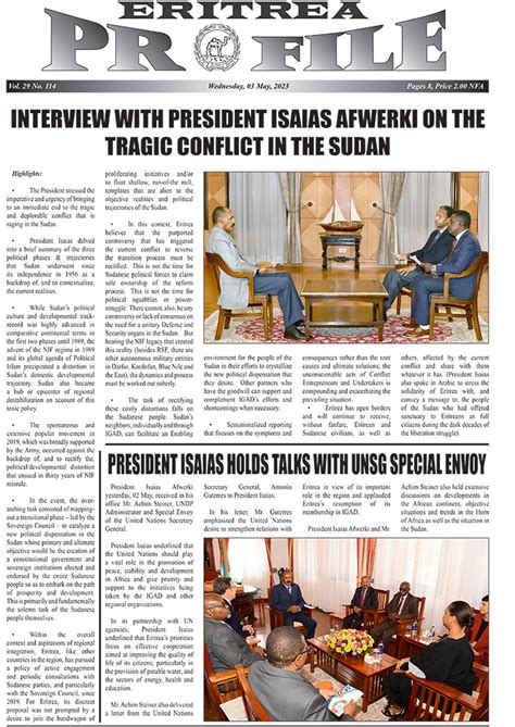 Eritrea Profile 03 May 2023 Eritrea Ministry Of Information