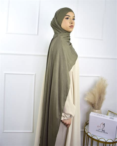 Hijab à enfiler en jersey Kaki Mon Hijab Pas Cher HIJAB ABAYA QAMIS