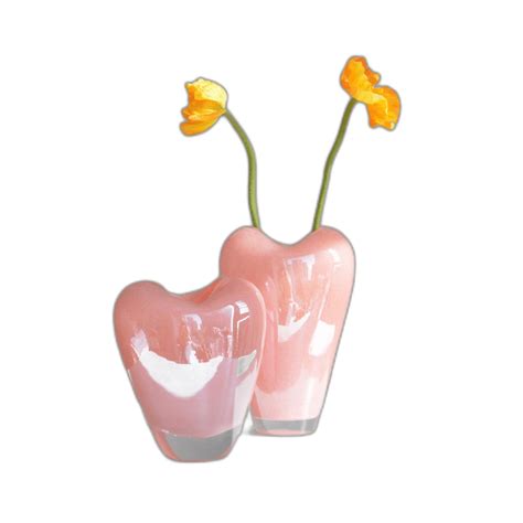 Xinke Antique Heart To Heart Pink Heart Shaped Glass Vase Mini Luxury
