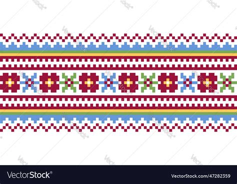 Colorful Floral Border Print Pattern Royalty Free Vector