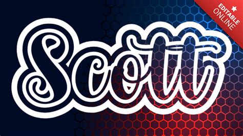 Scott Cursive Style With White Outlines Text Effect Generator