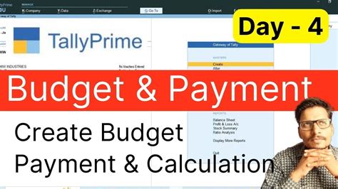 Tally Prime Budget Calculation Part 4 How To Create Budget In