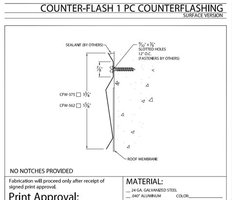 1 Piece Counterflashing Surface Mounted