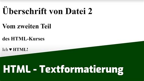 Kurs Zur Webentwicklung 002 Html Textformatierung Umlaute Und