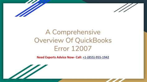 PPT A Comprehensive Overview Of QuickBooks Error PowerPoint Presentation ID