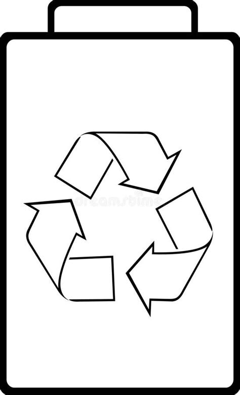 Vector Illustration Black Icon Outline Battery Recycled Symbol Stock