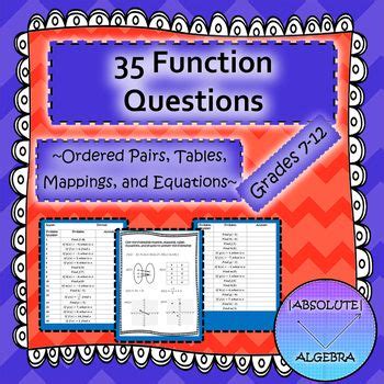 Evaluating Functions Using Function Notation High School Math Activities Secondary Math