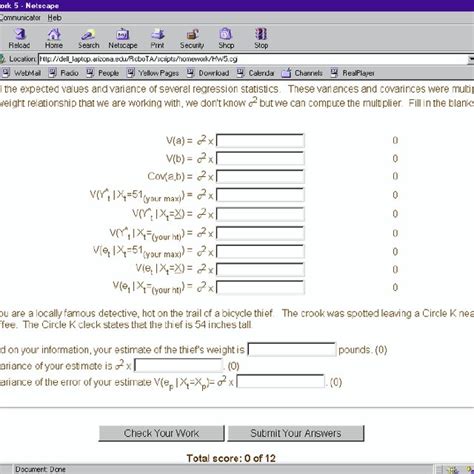 Homework Assignment 2 Compute Variance Of Regression Statistics Download Scientific Diagram
