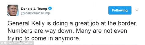 Trump Says Illegal Border Crossings Are Way Down Daily Mail Online