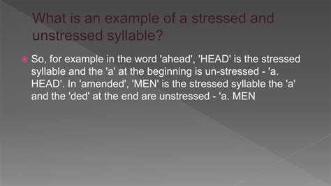 Lesson 22 Stressed And Unstressed Syllablespptx