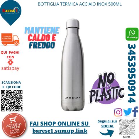 BOTTIGLIA TERMICA ACCIAIO INOX 500ML