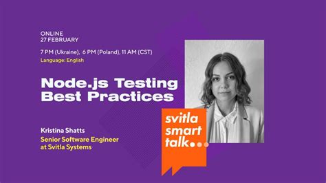 svitla smart talk node js testing and best practices webinar