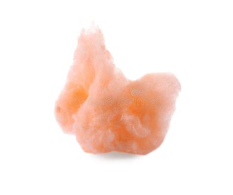 Sweet Orange Cotton Candy Isolated On White Stock Image Image Of
