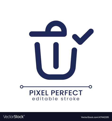 Successfully Deleted Pixel Perfect Linear Ui Icon Vector Image