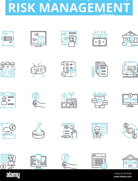 Risk Management Vector Line Icons Set Risk Management Assess Analyze Avoid Control