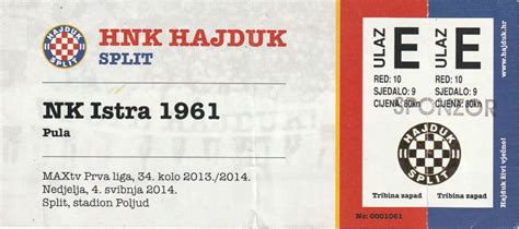 HNK HAJDUK NK ISTRA 1961 ZAPAD E 2013 2014