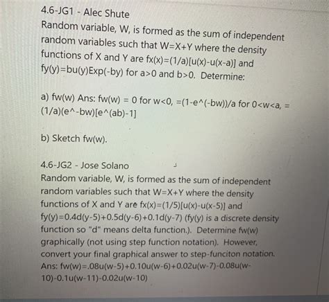 4 6 jg1 alec shute random variable w is formed as