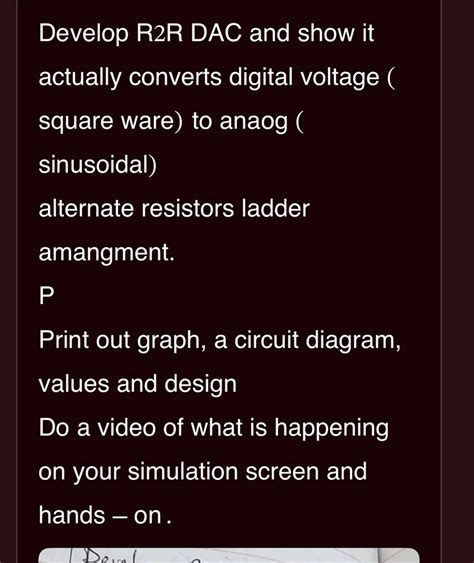 SOLVED Develop R2R DAC And Show It Actually Converts Digital Voltage