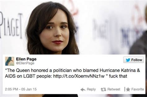 Ellen Page Tweeted F Ck That After The Queen Honoured An Anti Gay Politician