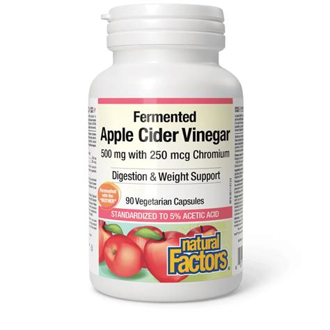 Natural Factors Fermented Apple Cider Vinegar With Chromium 90 Capsule