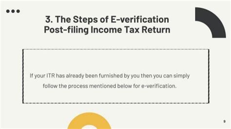 Steps Of Filing The E Verification Of The Income Tax Return Ppt