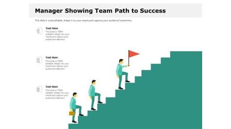 Manager Showing Team Path To Success Powerpoint Templates Slides And