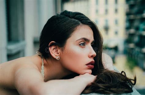 Sensual Girl Outdoor City Fashion Portrait Fashionable Woman On