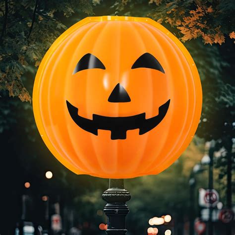 Retisee Halloween Pumpkin Post Light Cover Jack O Lantern Lamp Shade 20