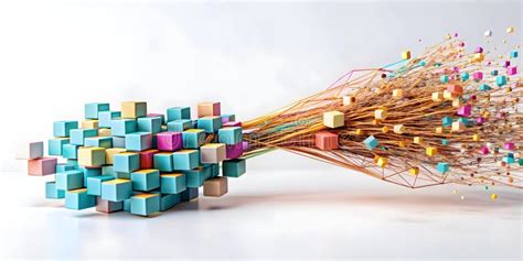 3d Ai Driven Data Flow Elements Concept As Abstract Elements Featuring Dynamic Data Streams