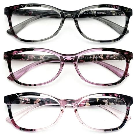 3 Pairs Women Comfortable Lightweight Reading Glasses Clear Lens Readers Mosaic Art
