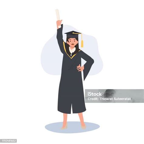 교육 졸업 및 사람들의 개념 모자와 가운을 입고 웃고 있는 졸업생교육의 성공을 축하합니다 공부에 대한 스톡 벡터 아트 및 기타