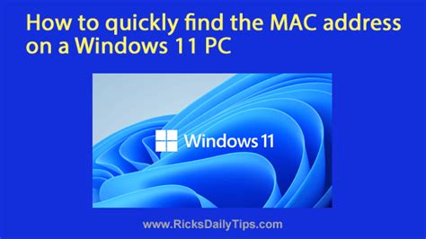 How To Quickly Find The MAC Address On A Windows PC