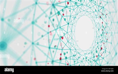 Abstract Polygonal Background With Connected Lines And Dots Forming Circle Big Data Network