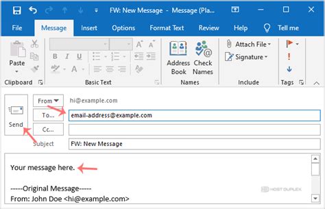 How To Forward Email In Outlook Host Duplex Knowledgebase