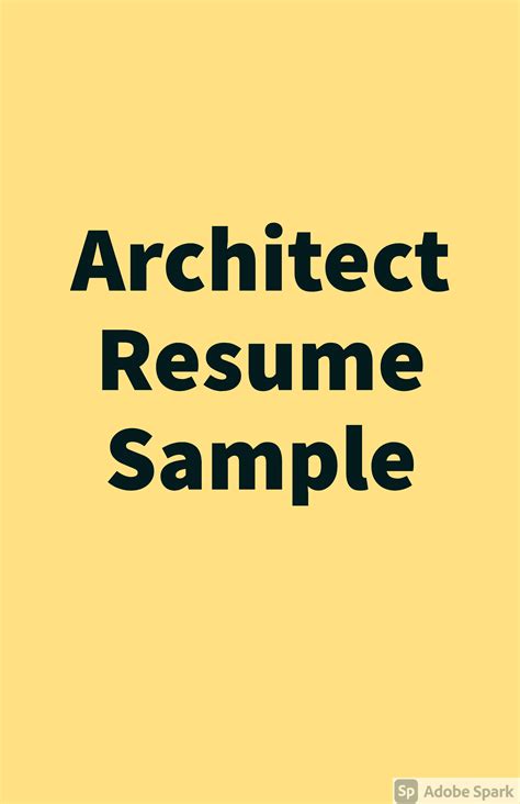Architect Resume Showcasing Skills And Achievements